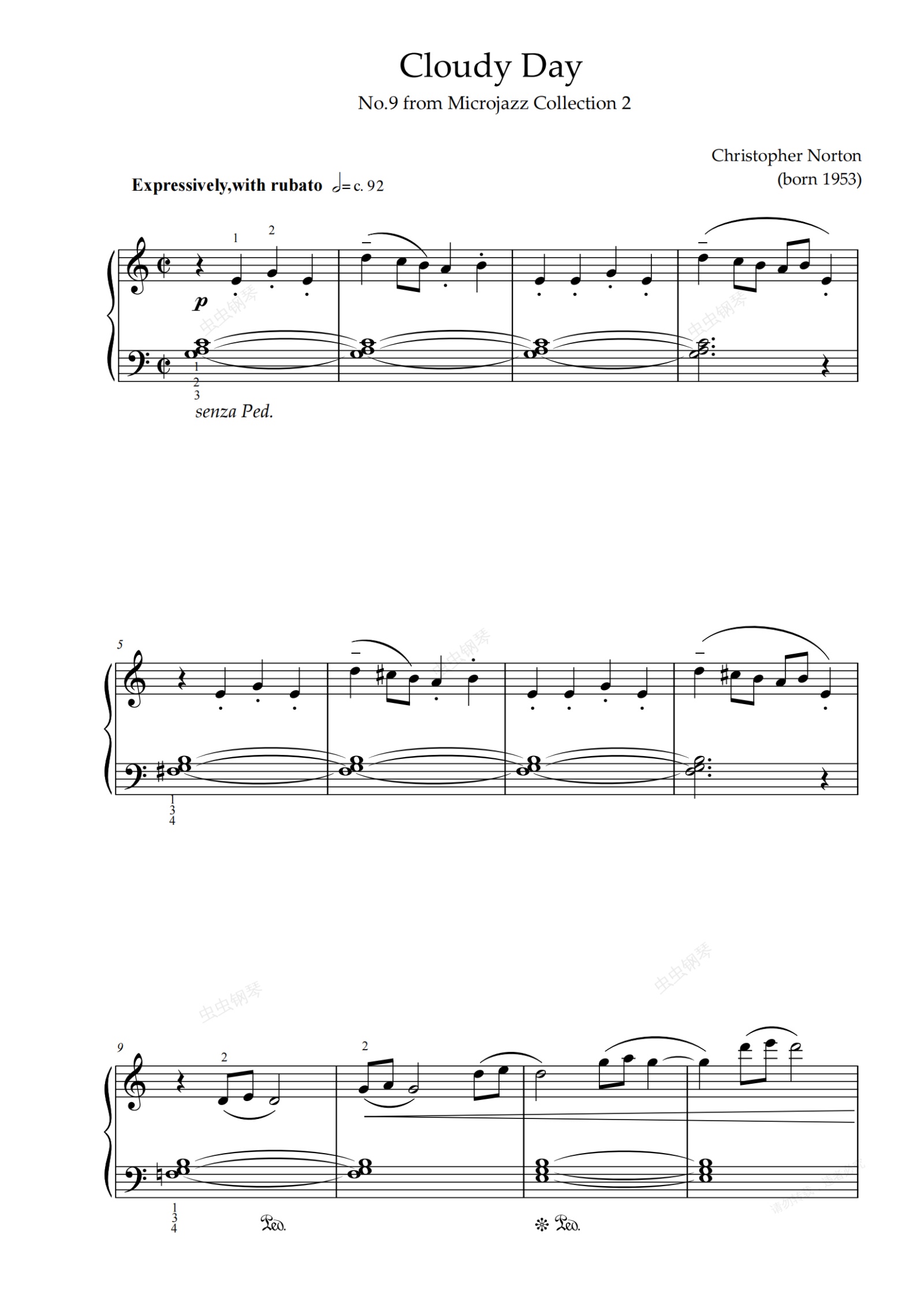 Cloudy Day钢琴谱-Christopher Norton-英皇钢琴考级2025&2026第1-8级-197****3693-虫虫钢琴