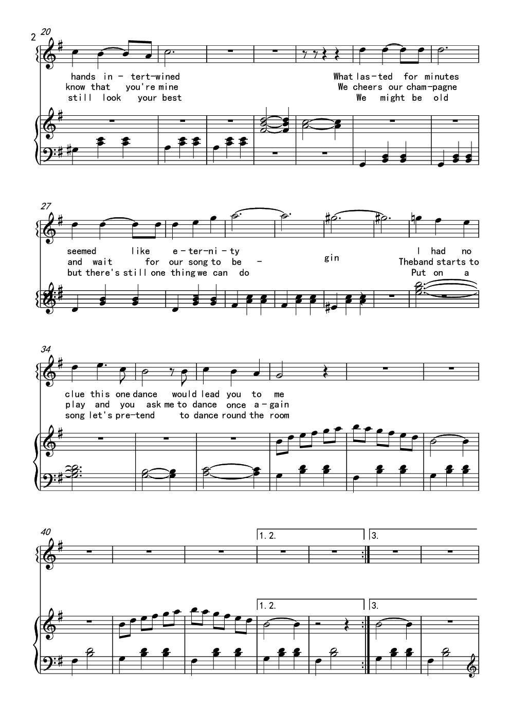 One Last Dance 伴奏谱钢琴谱-那就叫廷子吧-虫虫乐谱