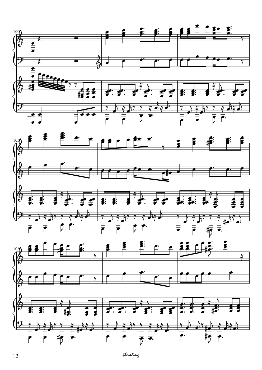 残酷天使的行动纲领 - 双钢琴爵士版（EVA OP）钢琴谱-c调-虫虫乐谱