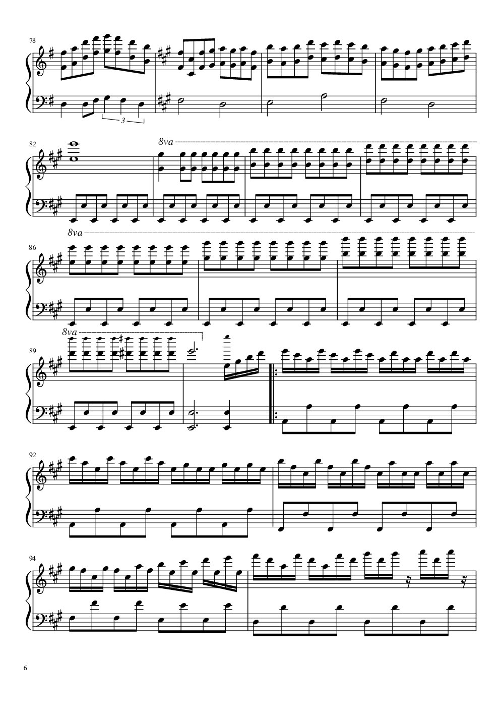 xi-freedom dive钢琴谱-mmbbhh-虫虫乐谱