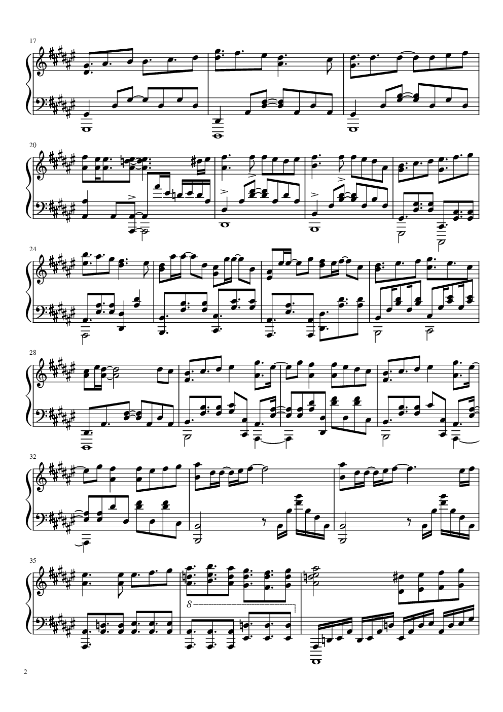 【末日时在干什么OP】Dearest Drop钢琴谱-c调-虫虫乐谱